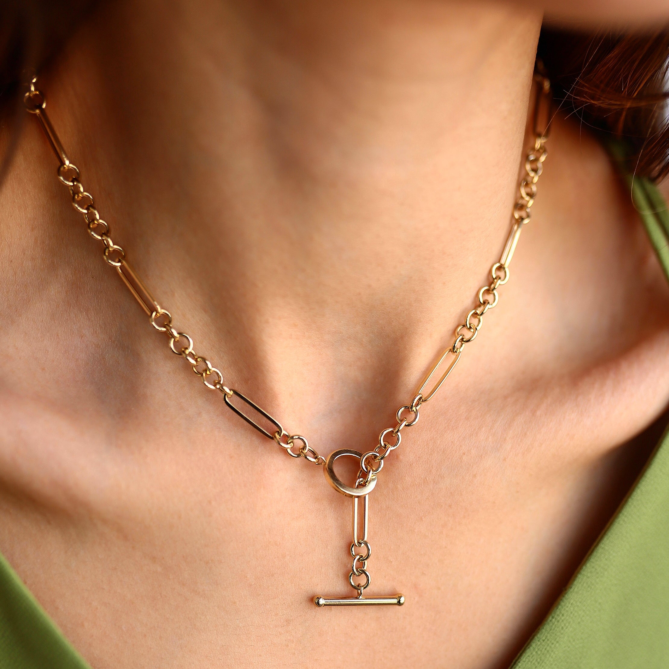 Paper Clip Chain with Bar Lock – Çağdaş Kuyumculuk