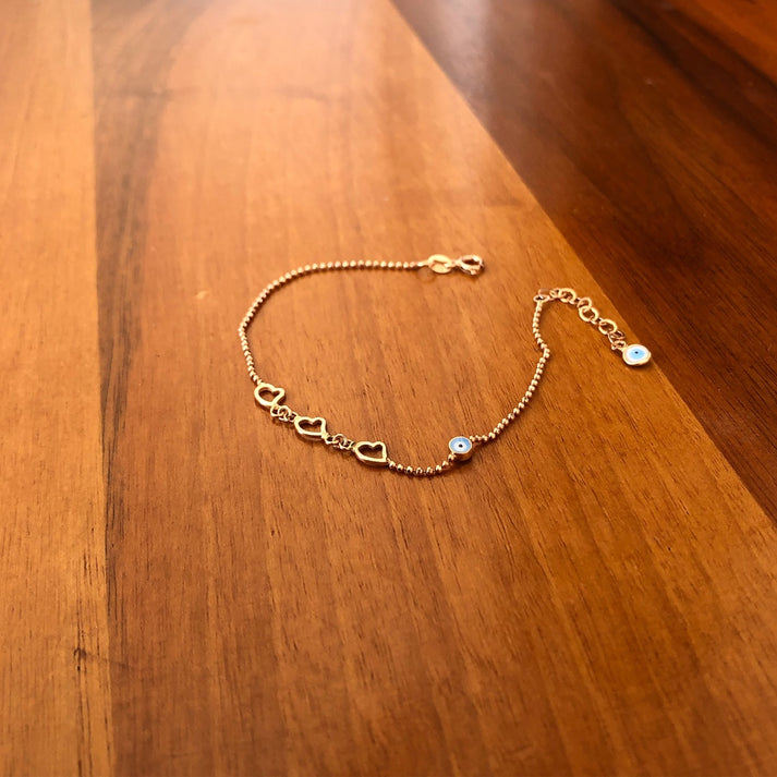 Three Hearts One Eye Golf Chain Bracelet – Çağdaş Kuyumculuk