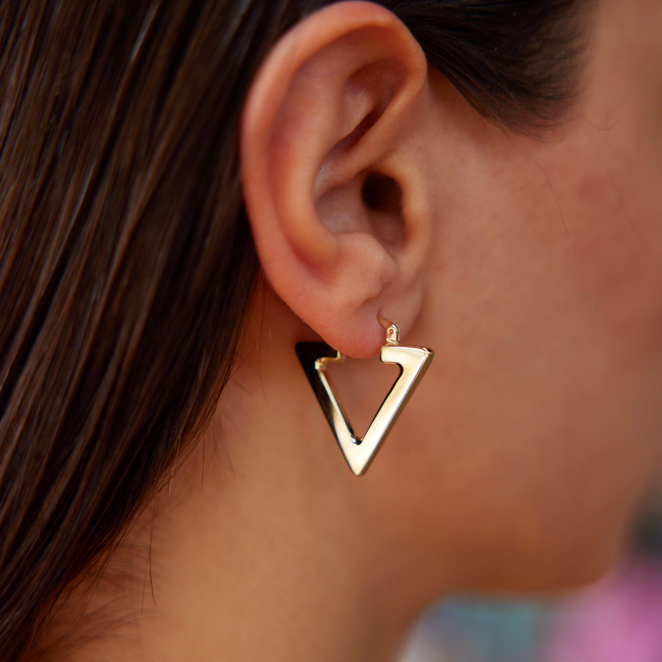 Large Triangle Earrings – Çağdaş Kuyumculuk